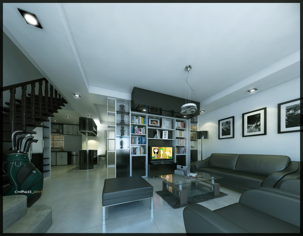 Striking Two Story Contemporary Residential House with Interior Design ...