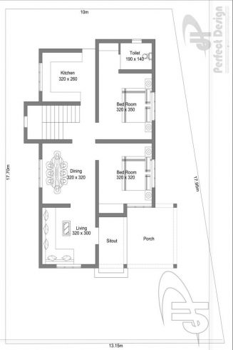 Slim and Modest Two Bedroom Residential House - Pinoy House Designs