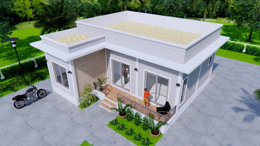Modern L-shaped House Design - Pinoy House Designs