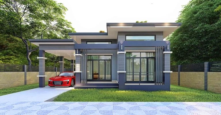 Modern Shed Roof Design of Charming One-Storey House - Pinoy House Designs