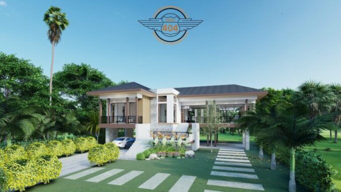 Elevated Modern Four-Bedroom House in L-Shaped Scheme - Pinoy House Designs